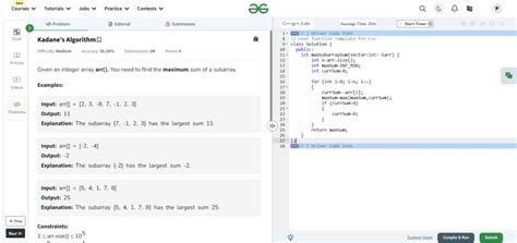 Prajjwal Gaur On Linkedin Gfg160 Dailycoding Kadanealgorithm