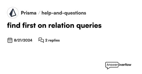 Find First On Relation Queries Prisma