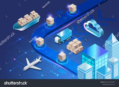 Smart Logistics Automated Delivery System Futuristic Stock Vector Royalty Free 2267709437