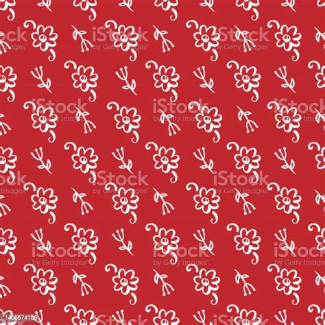꽃 프린트 손으로 그린 이음새가 없는 패턴 벡터 일러스트 레이 션 0명에 대한 스톡 벡터 아트 및 기타 이미지 0명 계절 공휴일 Istock