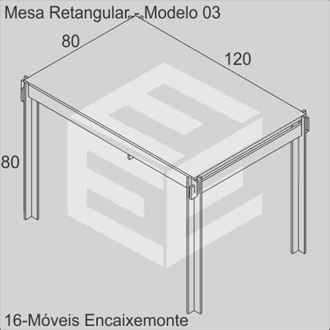 Mesa Retangular de madeira encaixável modelo 03