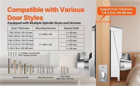 Mechanical Keyless Entry Door Lock 14 Key Mechanical Door Lock With Key For Home VEVOR US