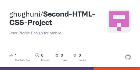 GitHub Ghughuni Second HTML CSS Project User Profile Design For Mobile