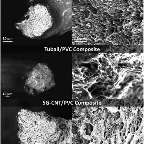 Sem Micrographs Of Tensile Fracture Surfaces For Cntpvc Composites