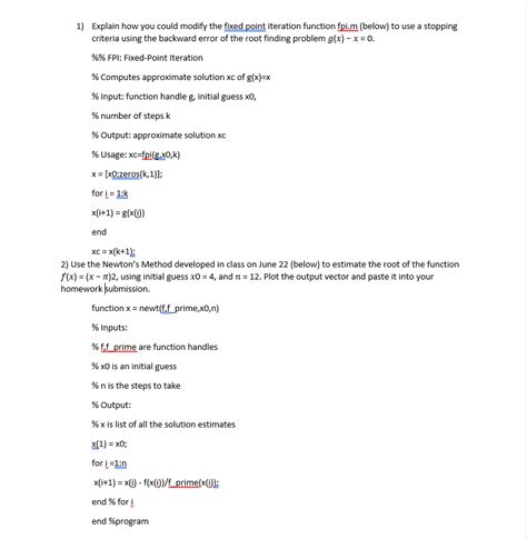 Solved Explain How You Could Modify The Fixed Point Chegg
