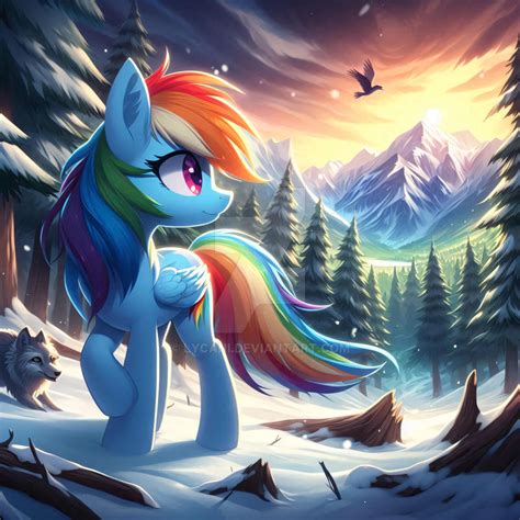 Rainbow Dash In The Snow 2 By Lycani On Deviantart