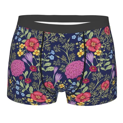 Naloa Floral Print Mens Underwear Boxers For Men Classic Briefs For