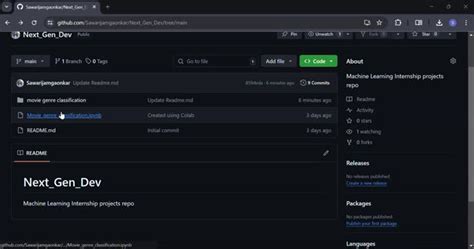 Sawari Jamgaonkar On Linkedin Nextgendev Machinelearning Internship Taskcompletion