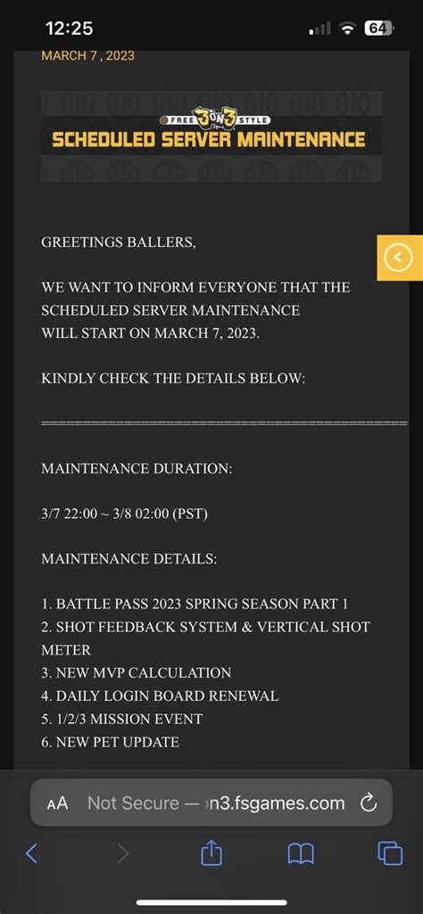 4 Hour Maintenance Tonight R 3on3