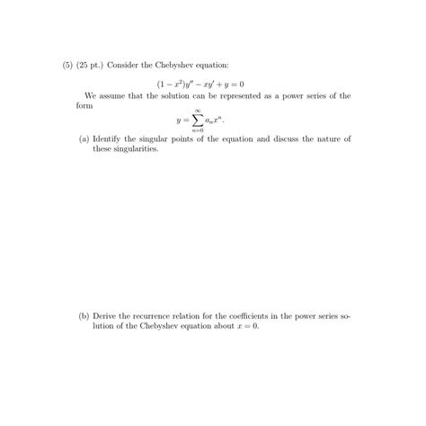 Solved Pt Consider The Chebyshev Chegg Com