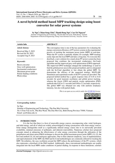 Pdf A Novel Hybrid Method Based Mpp Tracking Design Using Boost