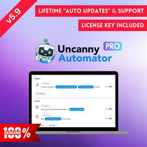 Licensed V62 Uncanny Automator Pro Wordpress Plugin Woodev