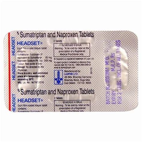 Headset Sumatriptan Naproxen Tablet At Rs 82 Box Jaipur Id 23876804662