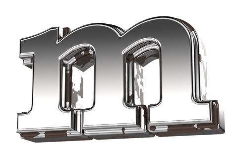 Silver Letter M Small 3d Rendering 39301011 Png