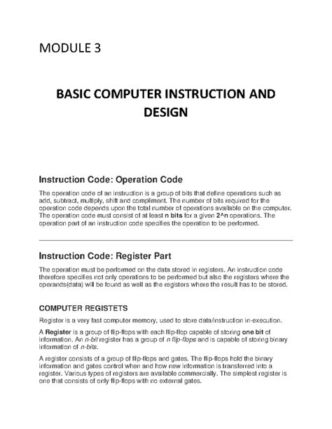 Coa Module Iv 1 Unit Iv Microprogrammed Control Hardwired Control