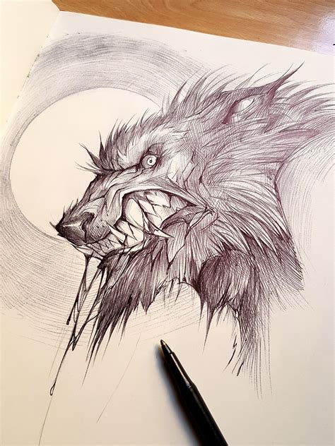 Pencil Drawings Of Werewolves