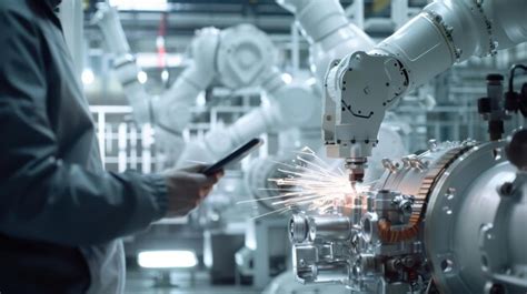 The Robotic Arm In Factory Premium Ai Generated Image