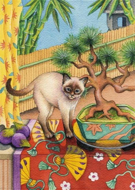 Siamese Cat And Bonsai Tree Thank You Ek