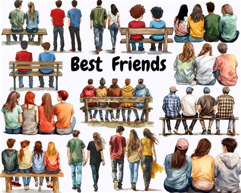 Watercolor Best Friends Clipart Soul Mate Png Sisters Friends Png