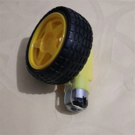 Dc Gear Motor Wheel Tyre Ban Smart Car Robot Arduino Shopee Indonesia
