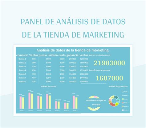 Plantilla De Excel Panel De Análisis De Datos De La Tienda De Marketing