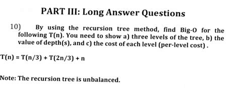 solved part iii long answer questions 10 by using the