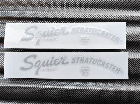 2 Vinyl Headstock Self Adhesive Sticker For Squier By Fender