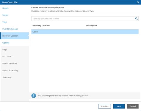 Step Select Recovery Location Veeam Recovery Orchestrator User Guide