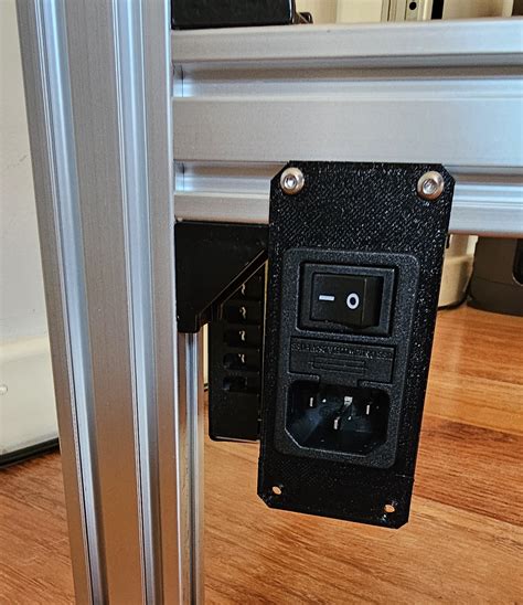 IEC C14 Power Socket Holder And Cover For 2020 Or 2040 Extrusion By Kole Download Free STL