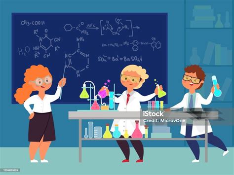 화학 클래스 과학 연구 학교에서 학습 또는 가르치는 아이들 새로운 지식 과학 괜찮은 경험 벡터 개념의 안전 소녀에 대한 스톡 벡터 아트 및 기타 이미지 Istock