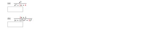 Solved Write Out The Form Of The Partial Fraction Solved Write Out The Form Of The Partial Fraction