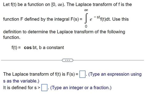 Solved Let F T Be A Function On The Laplace Chegg