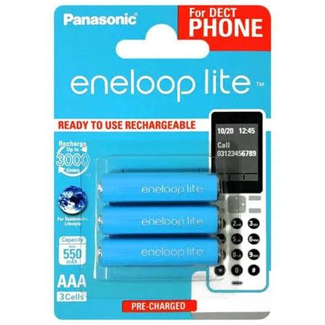 Panasonic Eneloop LITE AAA 550mAh Rechargeable Batteries 2 packs - 6 ...