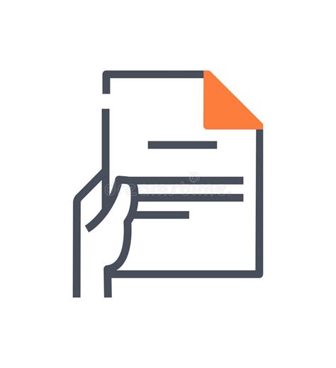 Hand With Document Orange Icon Stock Vector Illustration Of Choice