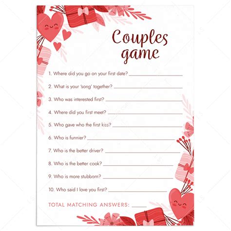 Couples Game Questions For Parties How Well Do You Know Your Partner
