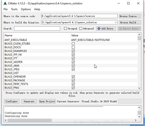 win10 64位 vs2015 opencv3 4 cmake3 12安装 vs2015 cmake安装 csdn博客