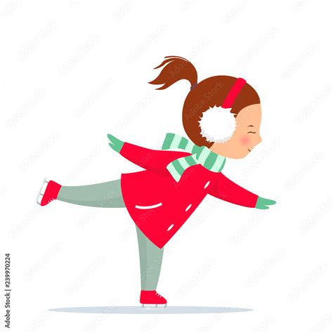 Girl Figure Ice Skating Cartoon Royalty Free Vector Image 50 Off