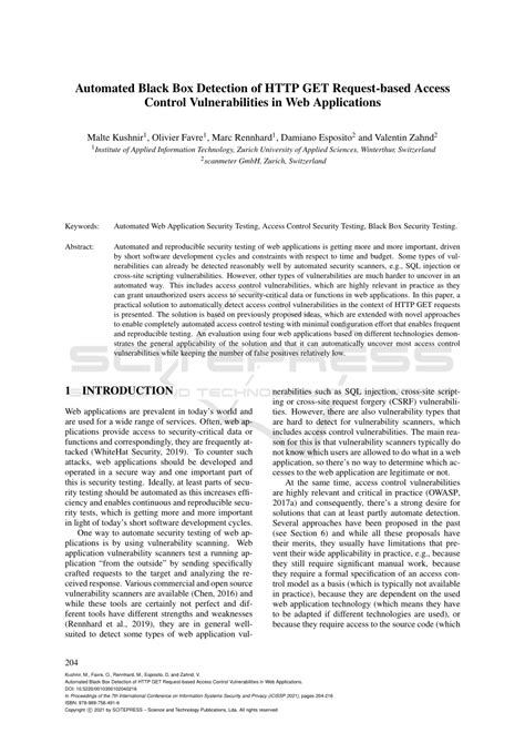 Pdf Automated Black Box Detection Of Get Request Based Access