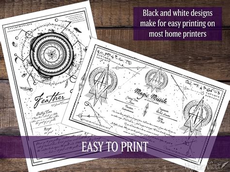 Dnd Printable Spell Scrolls Tabletop Prop Magic Black And White Design Set 1 Entangle