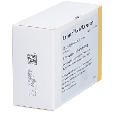 Huminsulin Normal F Pen 3 Ml 100 I E Ml Inj Lsg 10x3 Ml Mit Dem E Rezept Kaufen Shop Apotheke