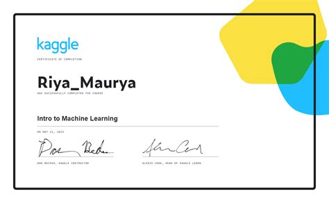 Riya Maurya Completed The Intro To Machine Learning Course On Kaggle