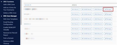 dns configuration with web host manager