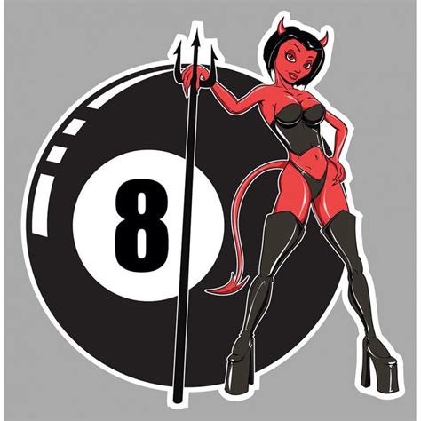 Pin Up Devil Right Laminated Decal Cafe Racer