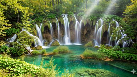 Hidden Emerald Waterfalls Inside Plitvice Lakes National Park Croatia