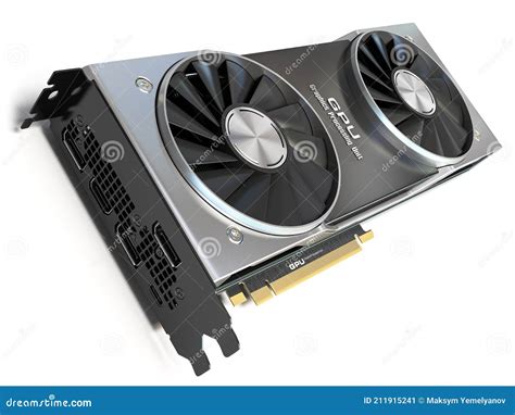Graphics Card Modern Gaming Gpu Graphics Processing Unit Isolated On White Stock Illustration