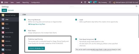 Various Settings Options In Odoo 16 Crm