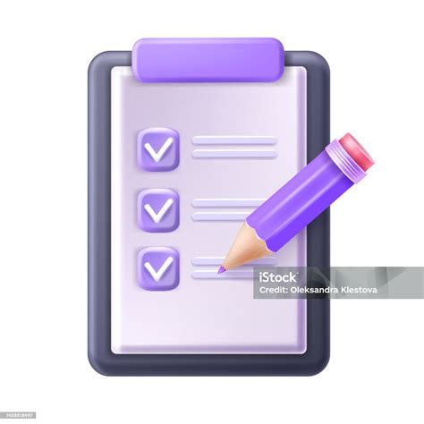3d Checklist On Clipboard Vector Icon Exam Paper Document Online Digital Checkbox Form Clipart