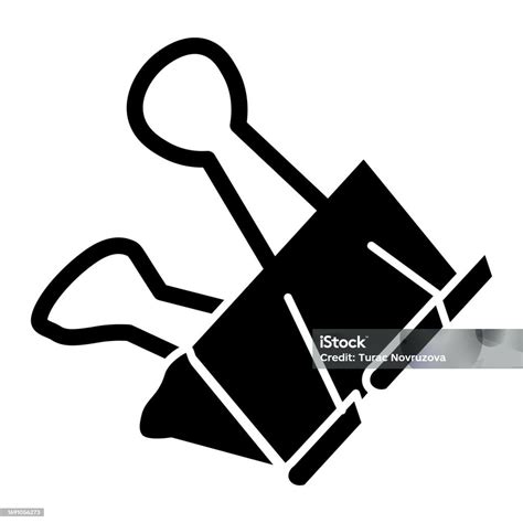 바인더 클립 솔리드 아이콘 문구 개념 흰색 배경에 사무실 클립 벡터 기호 글리프 스타일의 모바일 개념 웹 디자인의 금속 종이 클램프 기호 벡터 그래픽 개인 장식품에 대한