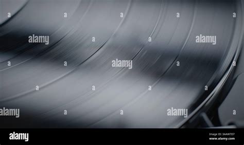 Lp Vinyl Record Player Macro Close Up Of Vinyl Record Rotating Playing Authentic Analog Sound
