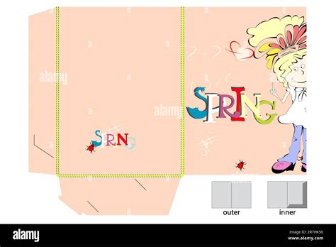 Template For Folder With Girl Stock Vector Image Art Alamy